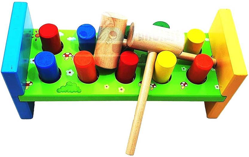 FunBlast Wooden Table Piling Toy for Kids Colorful Piling Blocks with ...