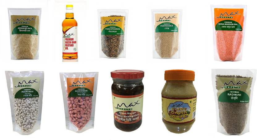 max health (Jeerakati Rice, Masoor Dal, Bori, Ghee & Spices) Combo ...
