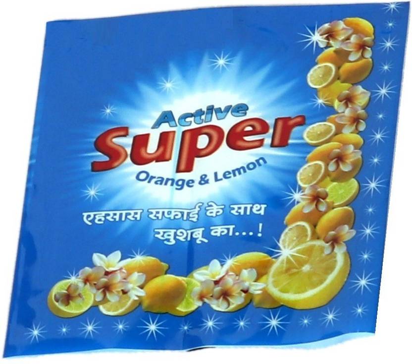 ACTIVE SUPER Lemon Washing Powder 1kg (Pack of 1) Detergent Powder 1 kg ...