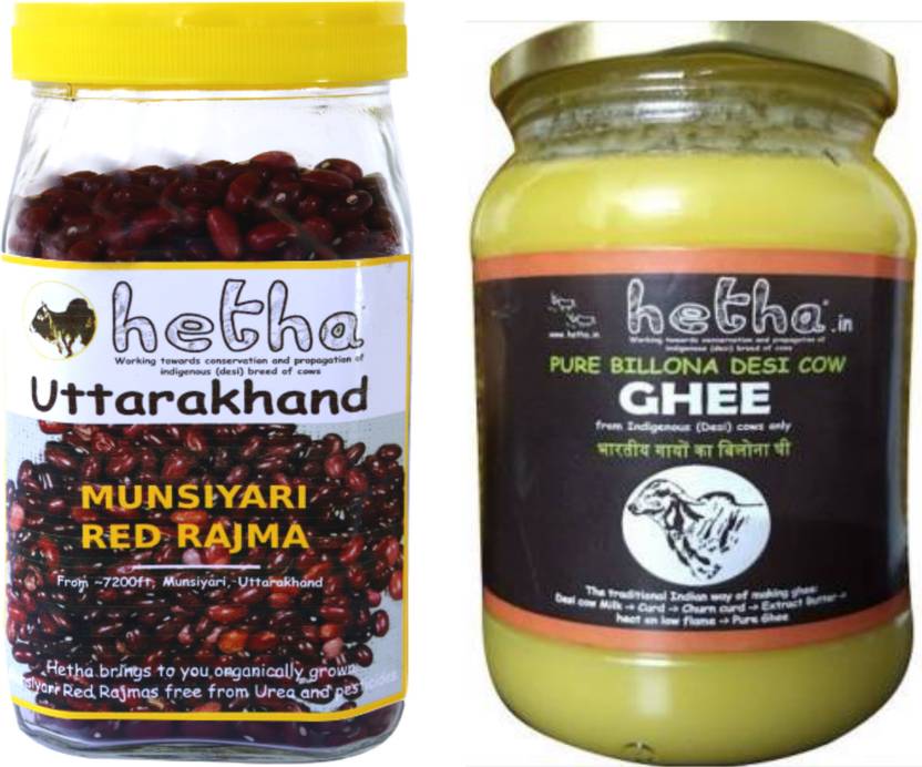 Hetha Himalayan Munsiyari Red Rajma and Desi Cow Bilona Ghee churned ...