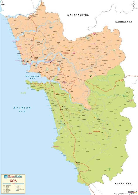 Goa Detailed Political Map Fine Art Print - Maps posters in India - Buy ...