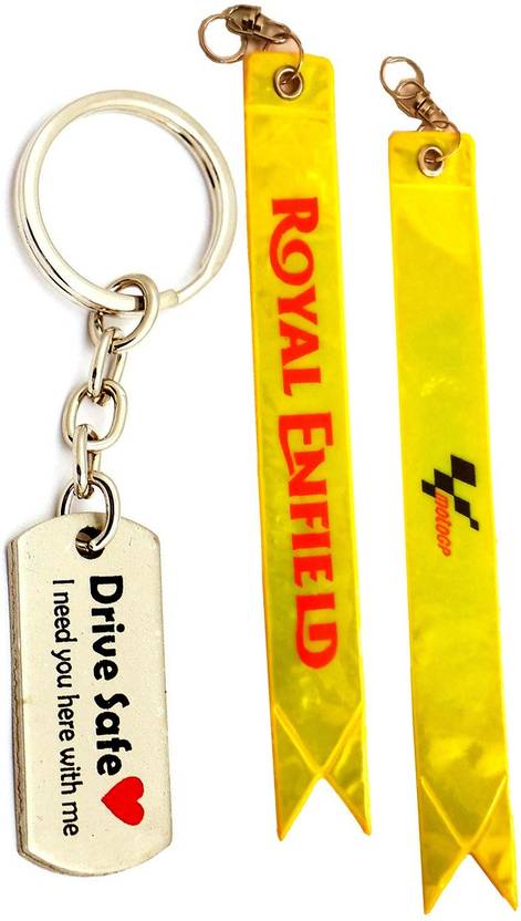 MASHKI 2 Highly Reflective Warning Tags for Royal Enfield with Keychain ...