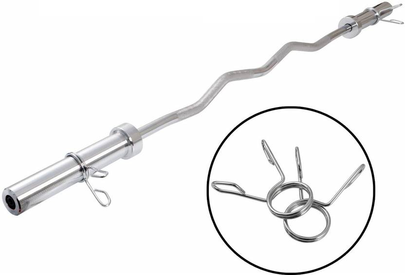 FITSY Barbell Rod EZ Curl Bar 5 Feet 50mm Olympic with Spring locks ... FITSY Barbell Rod EZ Curl Bar 5 Feet 50mm Olympic with Spring locks ...