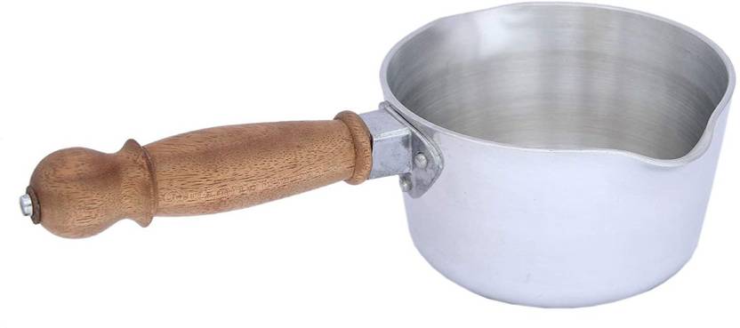 Dharam Paul Traders Aluminum Two Lip Wooden Handle Saucepan/Tea pan for ...