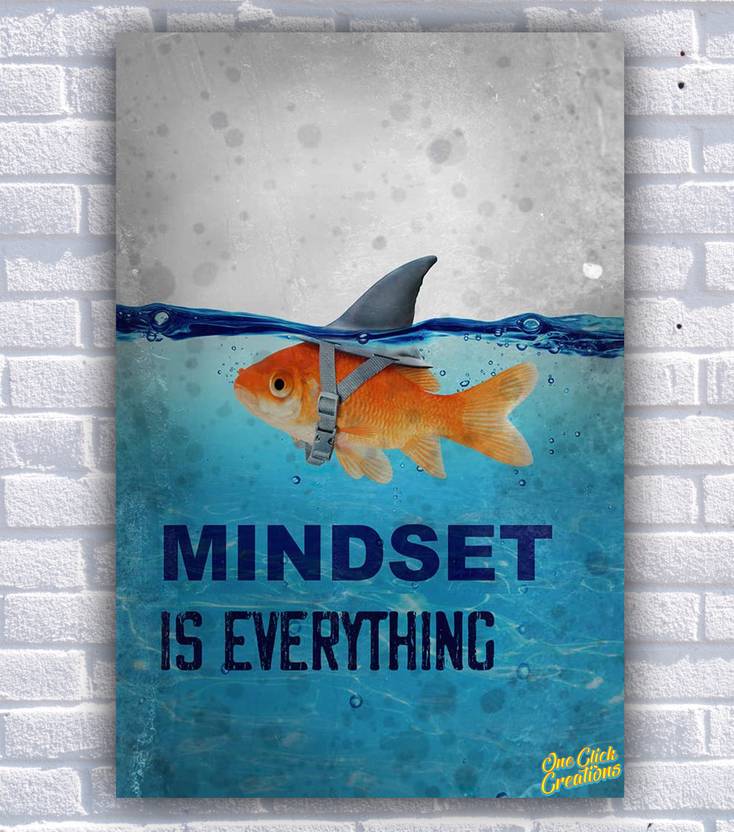Cute Fish Illustration Inspirational Poster Mindset is Everything ...