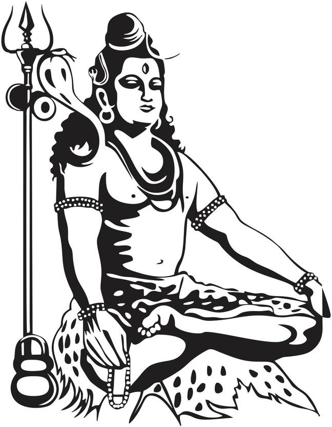 Medium Shiv Ji Black Wall Sticker Size 48 X 61 Cm Price In India Buy Medium Shiv Ji