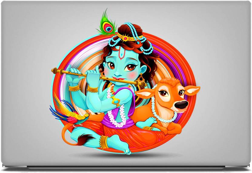 DivineDesigns Shree Krishna Laptop Stickers 15.6 inch Vinyl Laptop ...