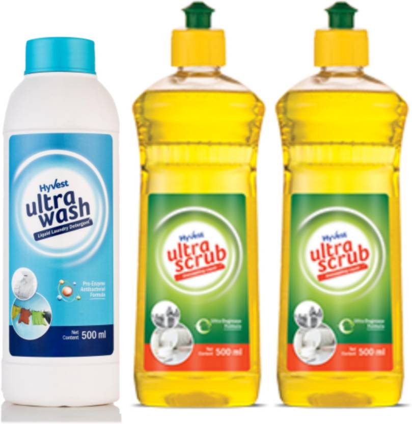 Hyvest 1 Ultra Wash Liquid Laundry Detergent + 2 Ultra Scrub ...