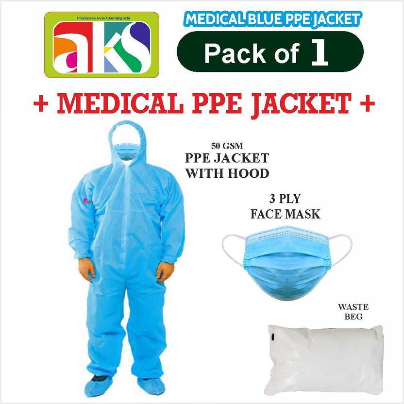 Aks (PPE JACKET) PERSONAL PROTECTION JACKET (50GSM) COVERALL GOWN WITH ...