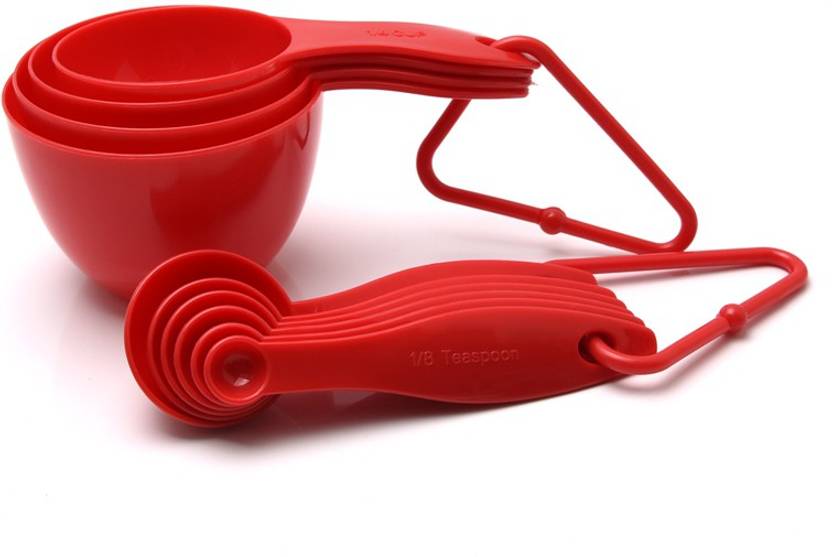 Royal Villa Coloured Plastic Measuring Cup Set, -10 Pieces Set -Red ...