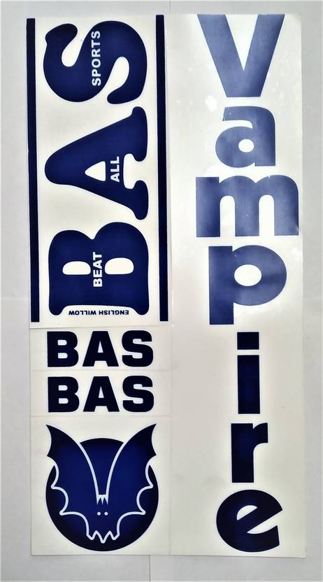 BAS MSP B A S Vampire Vintage METALLIC Cricket Bat Sticker // Self ...