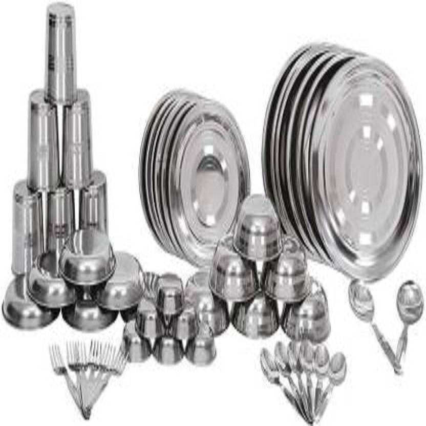 LAXMI BARTAN Pack of 50 Glass LAXMI BARTAN /STEEL/TOP /DINNER /SET/50 ...