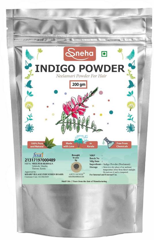 The Arte House Organic Indigo Powder(Kerala-made), Neelamari ...