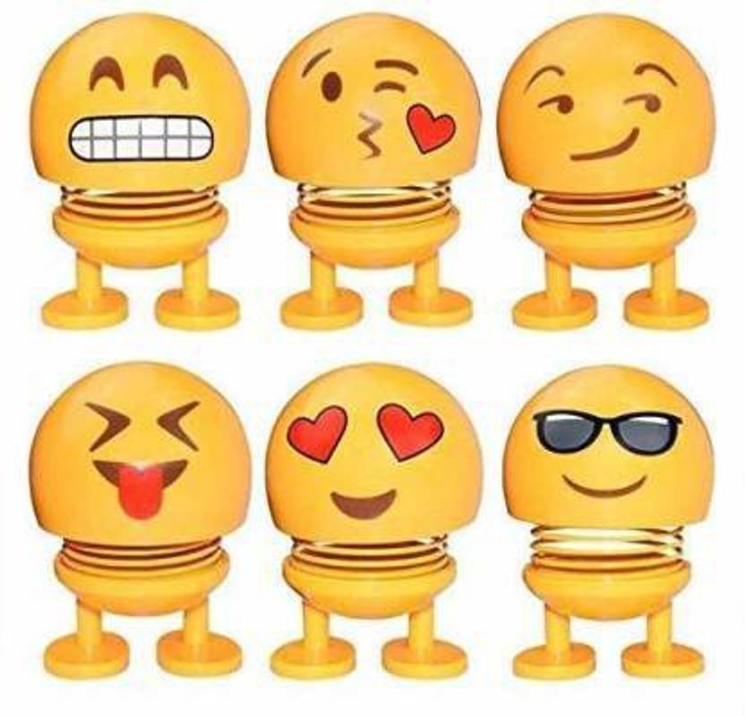 YOUNG STAR YOURS CHOICE UNIQUE 6 UNIT SMILEY / EMOJI SPRING BOBBLE HEAD ...