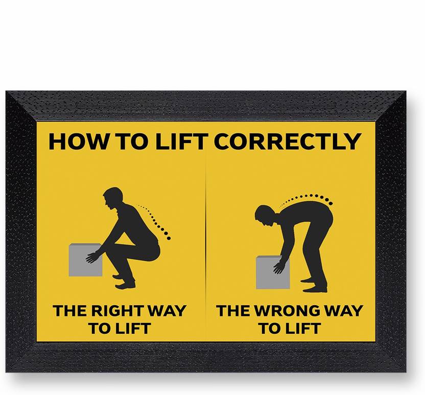 How To Lift Correctly Digital Reprint Sign Frame Paper Print - Art ...