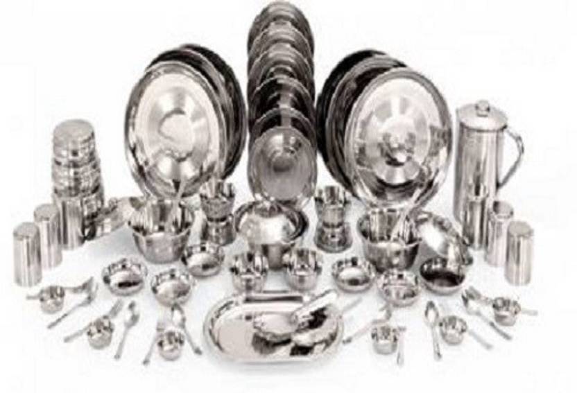 Bartan Bhandar Pack of 61 Steel Utensil 61 pcs gift pack dinner set ...