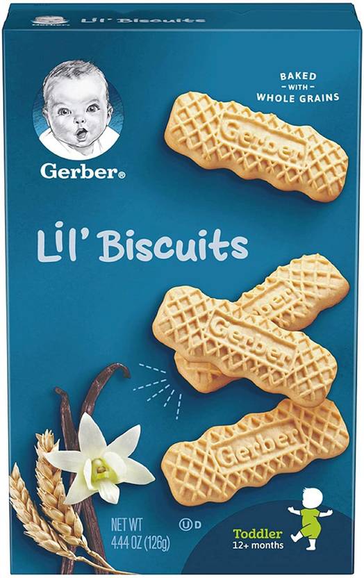GERBER Vanilla Flavoured Lil' Biscuits For Toddlers Baby Munchies 126 g ...