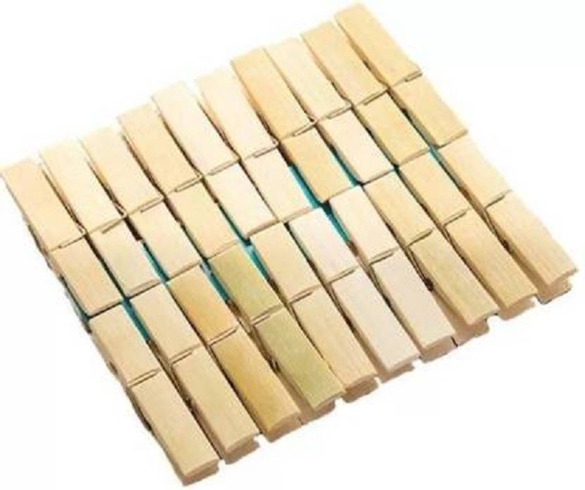 Montreal WOODEN HEVY TIGHTLY CLOSE WOODEN CLOTH CLIP (Set of 20, Brown ...