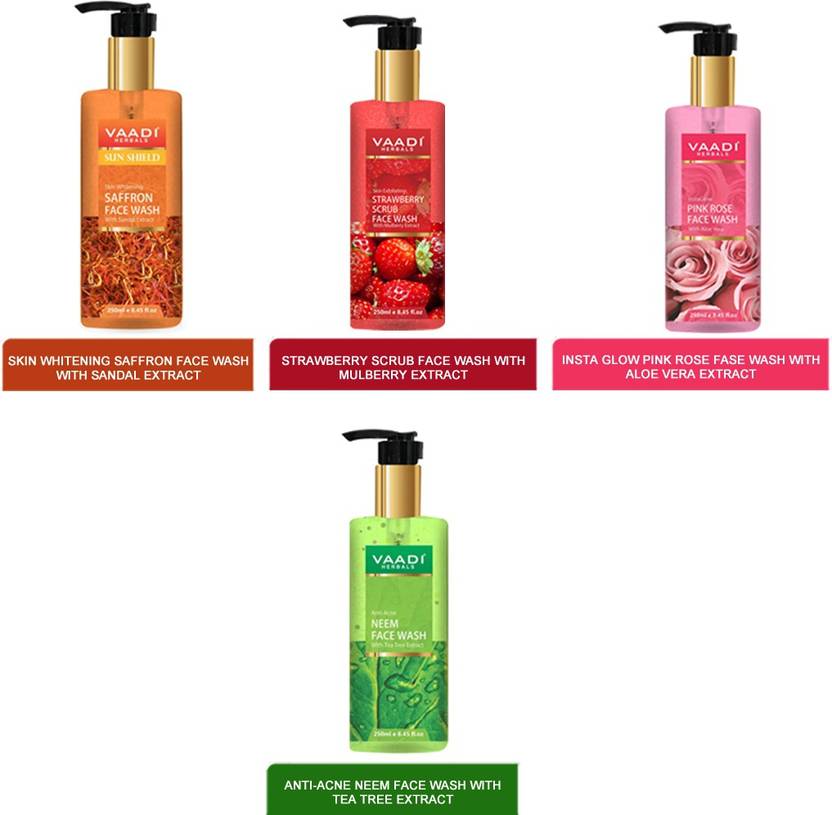 VAADI HERBALS skin care gentle face wash combo pack with natural ... VAADI HERBALS skin care gentle face wash combo pack with natural ...