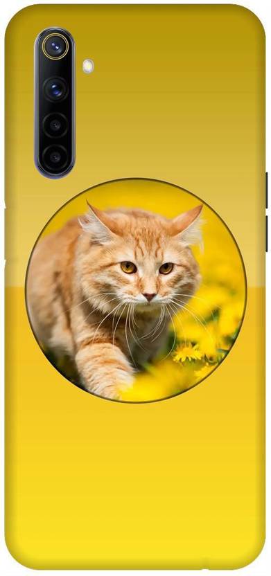 SAVETREE Back Cover for Realme 6i, RMX2002, Cat, Lovely, Cats, Yallow ...