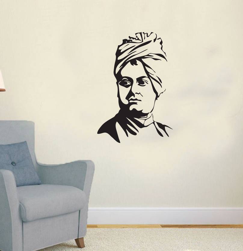 indra graphics 58 cm Swami Vivekananda Self Adhesive Sticker Price in ...