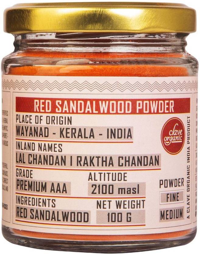 Clave Organic India Red Sandalwood / Raktha Chandanam / Lal Chandan ...
