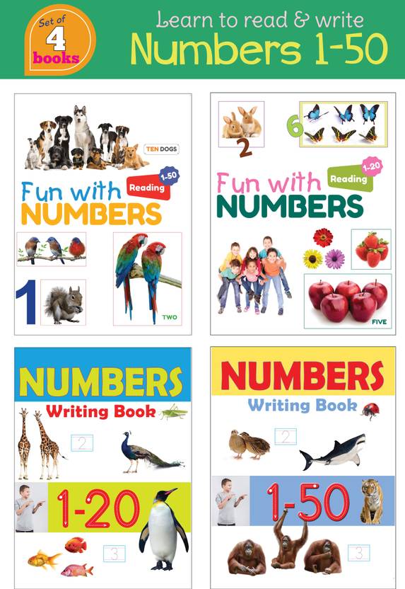 Learn To Read & Write Numbers 1 - 50 (Set Of 4 Books): Buy Learn To ...