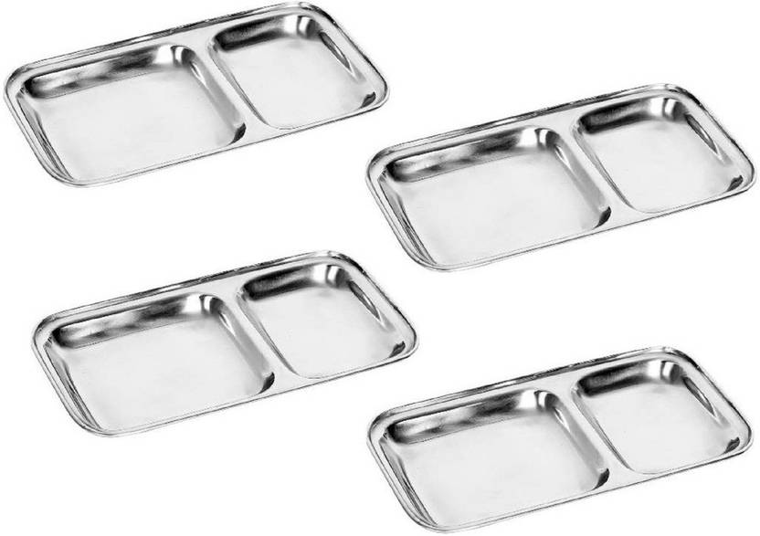Shopkart Stainless Steel 2 In 1 Pav Bhaji Plate Idli Shambar Serving shopkart-stainless-steel-2-in-1-pav-bhaji-plate-idli-shambar-serving