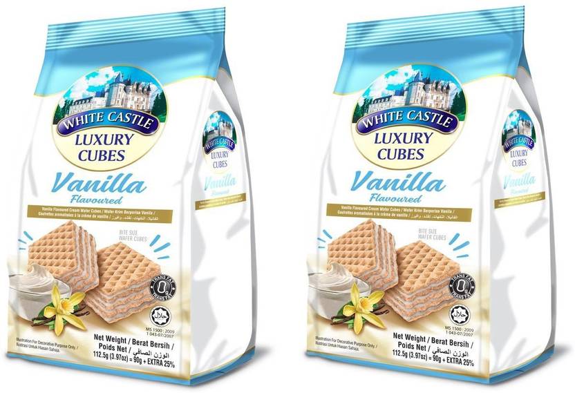 White Castle Vanilla Flavoured Cream Wafer Luxury Cubes,112.5g (Pack Of ...