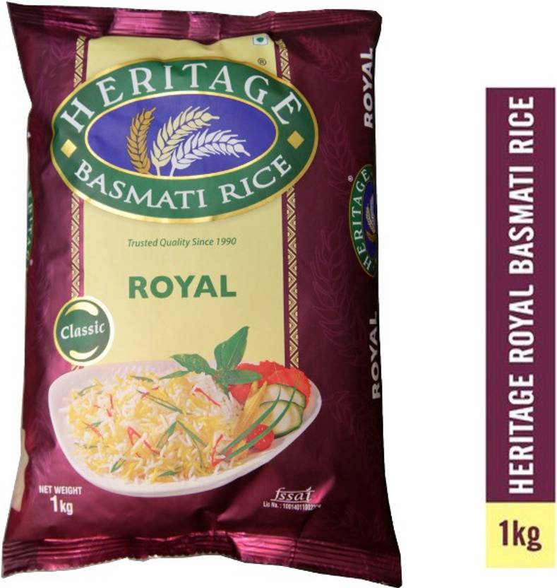 Heritage ROYAL BASMATI RICE 1KG Basmati Rice (Long Grain) Price in ...