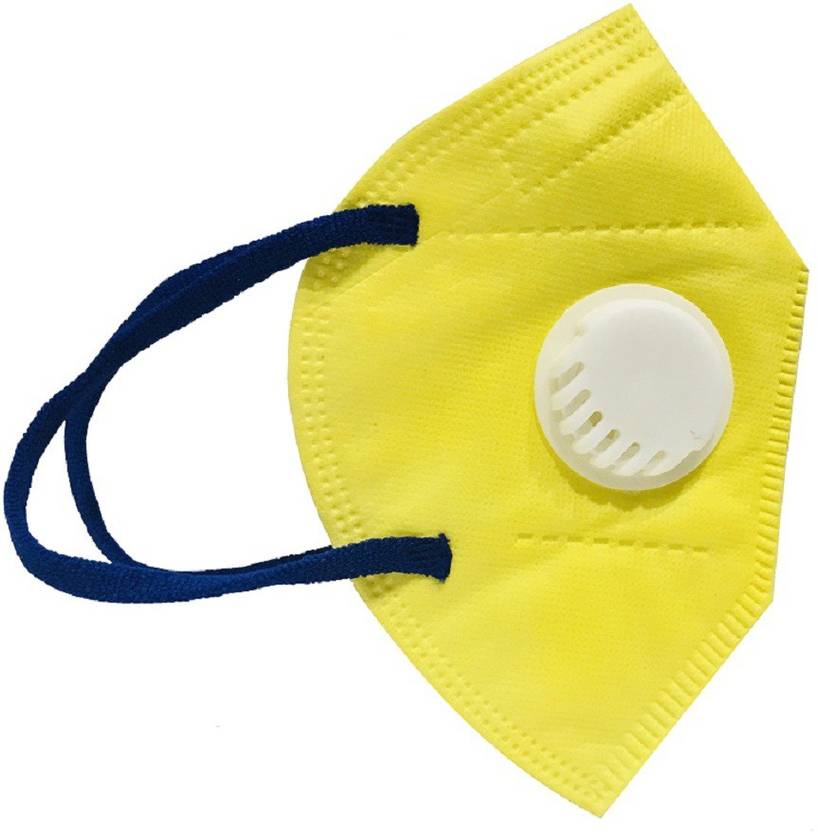 Se7en (PACK OF 4) Yellow N-95 Face Mask - Re-usable, Non-woven with ...