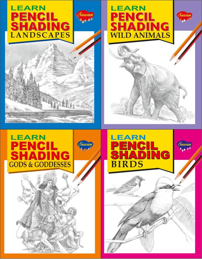 Best For Kids Set Of 4 Pencil Shading Books | Learn Pencil Shading ...