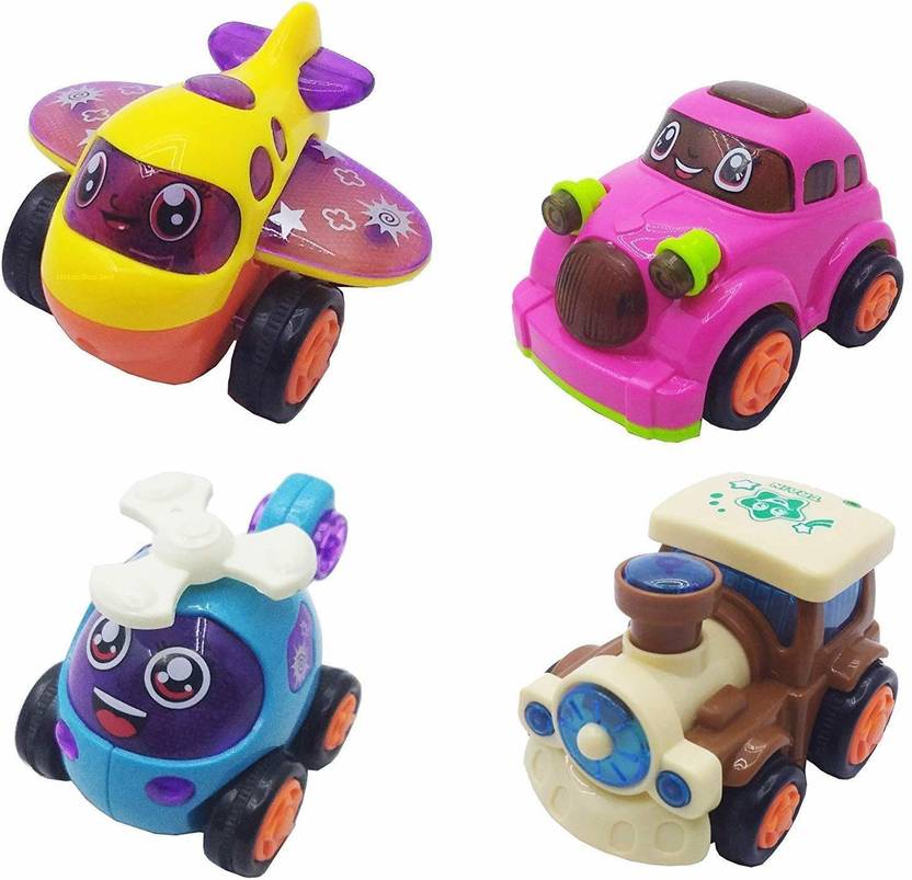 GREST Set of 4 Unbreakable Friction Powered Automobile Car Toys Set for ...