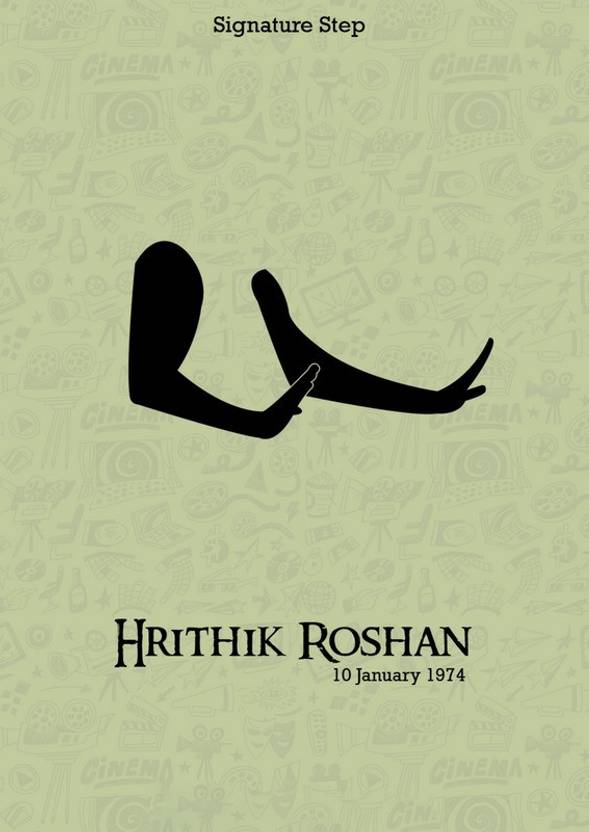 hrithik roshan signature step wall poster minimal bollywood poster ...