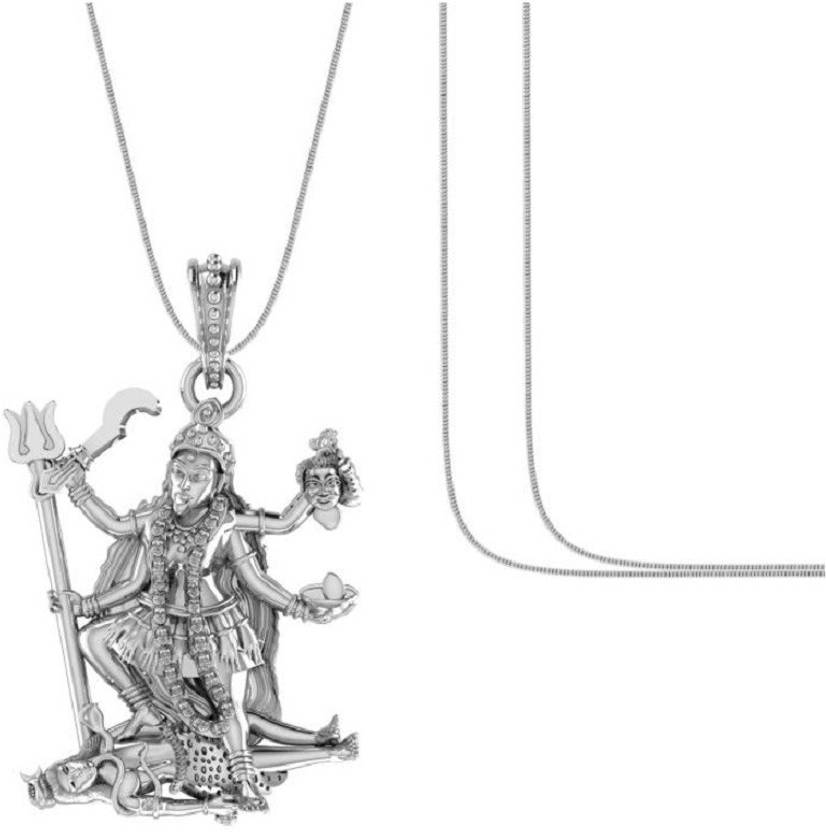 Akshat Sapphire Sterling Silver (92.5% purity) Goddess Kaali maa Chain ...