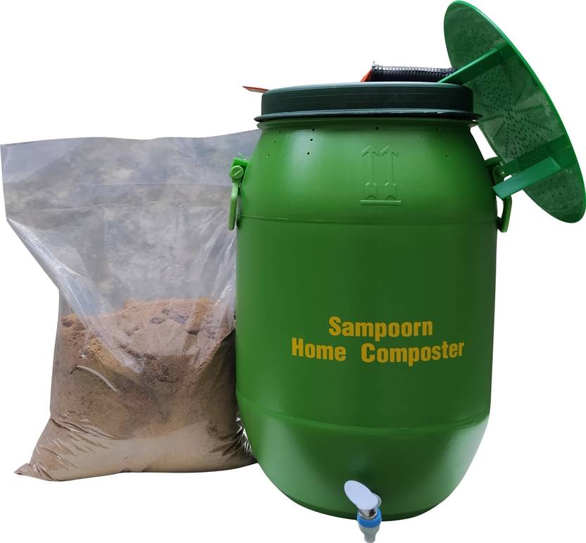 Sampoorn Home Composter is an Aerobic Composting Kit (One 35 litres ...