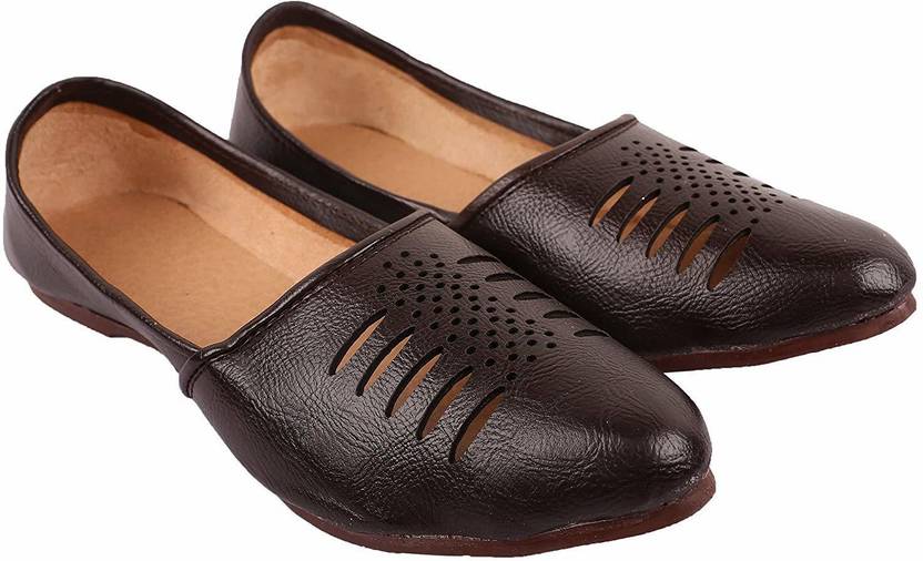 Ankaro Brown Leather Jalsa Jutti, Punjabi Jutti, Ethnic Jutti ...