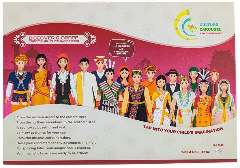 Culture Carousel 8 cm Traditional Clothing Of India Removable Sticker ...