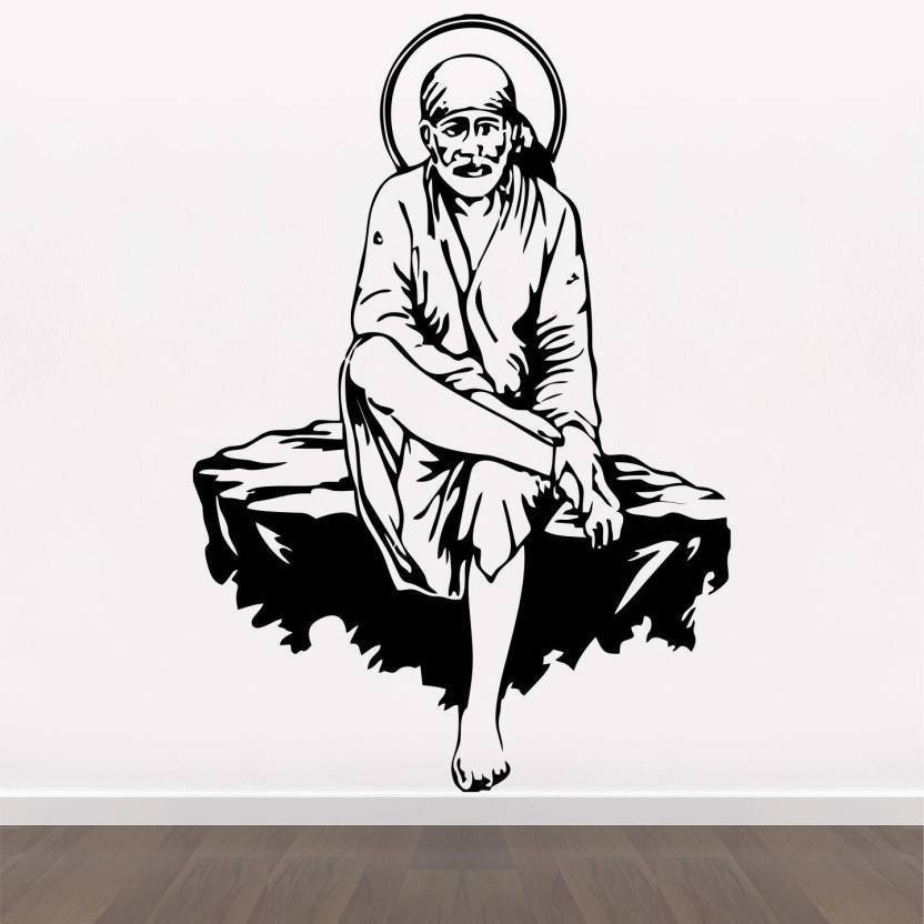 KICKWIX SAI BABA XXL WALL STICKER Sticker Price in India - Buy KICKWIX ...