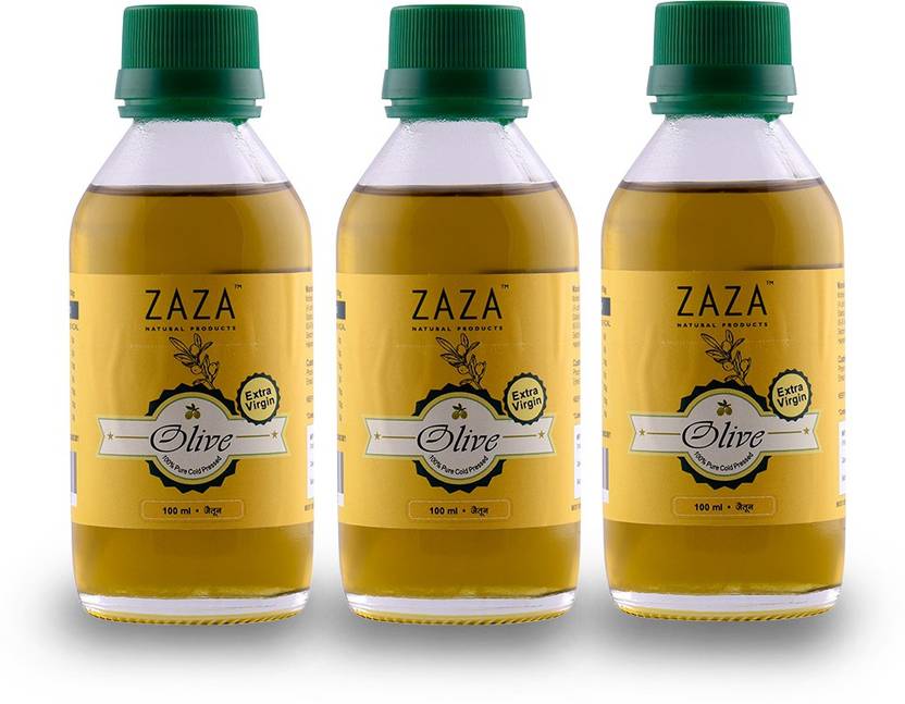 ZAZA Extra Virgin Olive Oil (Jaitun Oil) 100 Ml (Combo 100@3) 100% Cold Pressed Pure & Natural ...