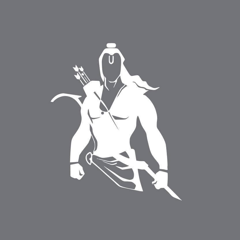 Sticker Wall 42 cm Shree Ram decorative White sticker (50cm x 42cm ...