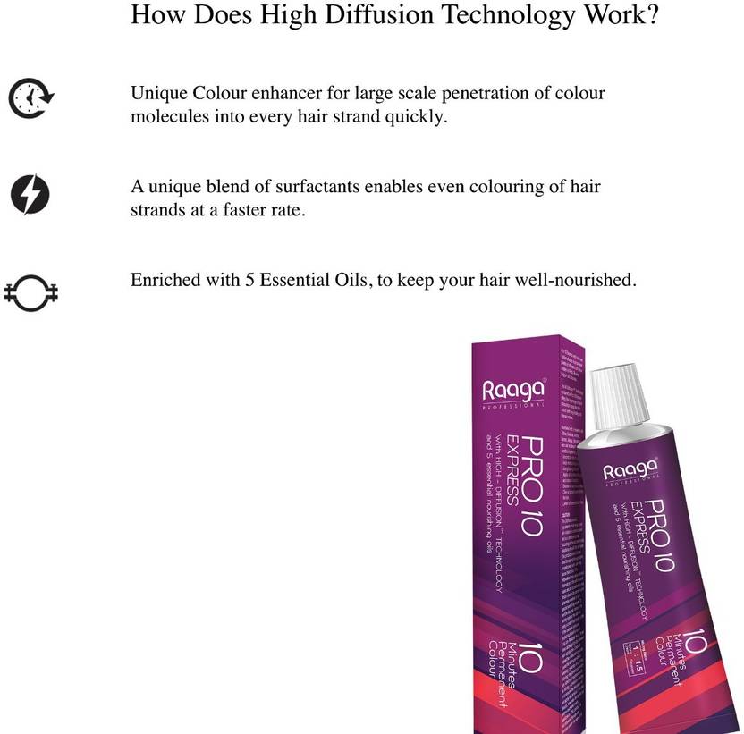 Raaga Pro 10 Express with High-Diffusion Hair Color , 3 Dark Brown ...