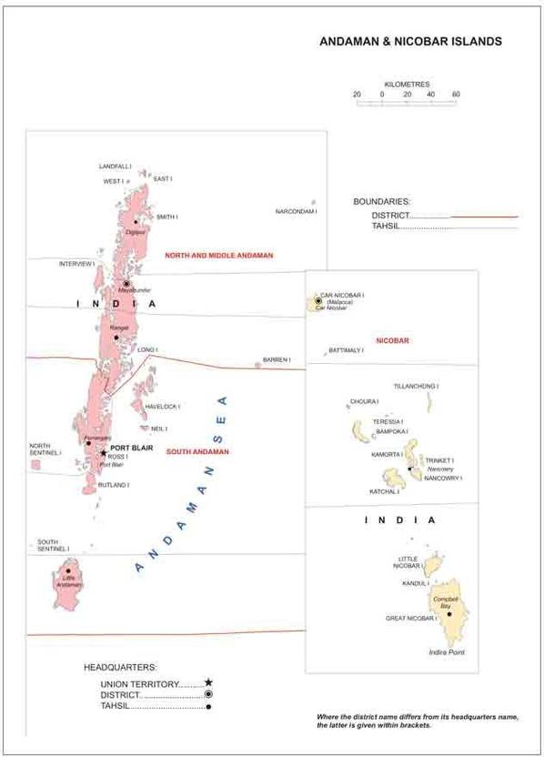 Andaman Nicobar Islands Map Waterproof Vinyl Sticker Poster || (24X36 ...