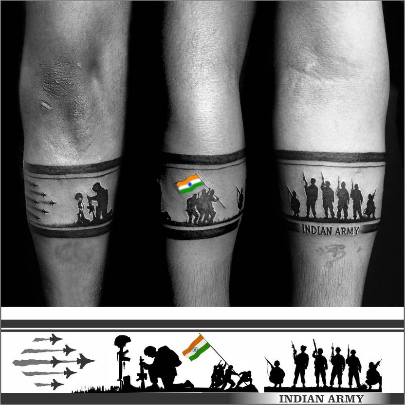 voorkoms Indian Army Hand Band Temporary Tattoo - Price in India, Buy ...