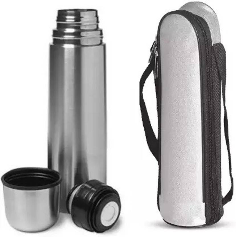 SKYPOLO Thermosteel Vacuum Flask with Plain Lid & Cover, 750 ml,18/8 ...