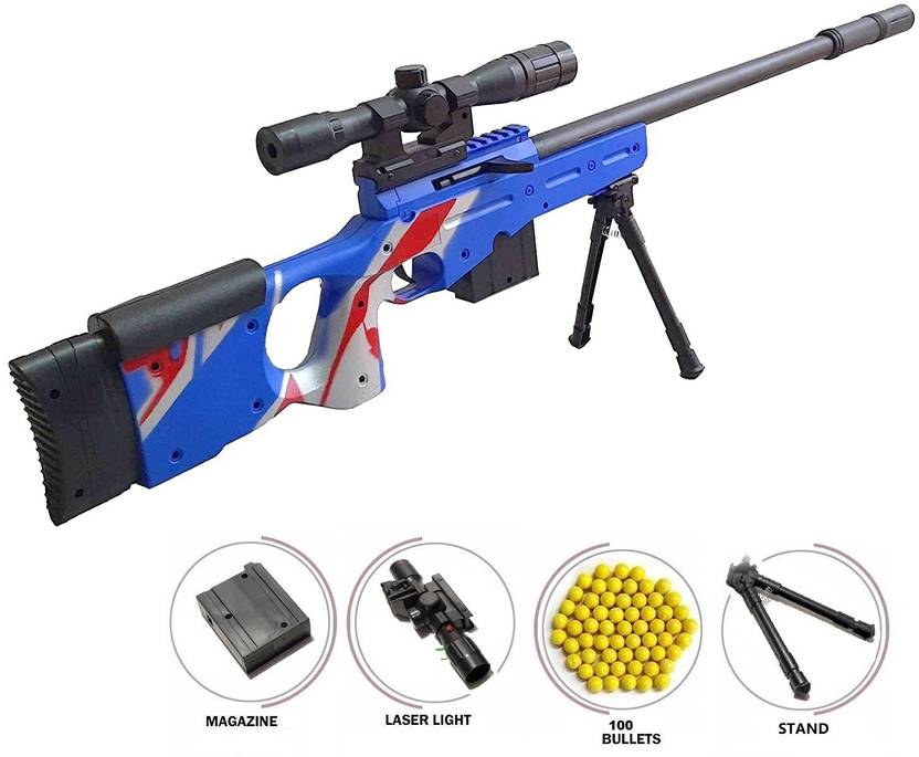 HALO NATION PUBG AWM Sniper Gun Toy - Blue Strike AWM BB Bullet Rifle ...