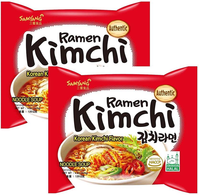 Samyang Kimchi Hot Chicken Ramen Noodles , 120gm ( Pack Of 2 ) Instant ...