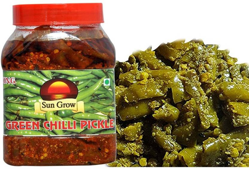 Sun Grow Organic Homemade Chit Pit Kashmiri Green CHilli Pickle Hari ...