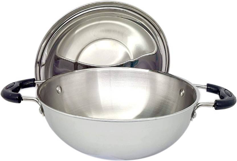 bartan hub Triply Kadhai with Lid 2500 ml (Works on All Kinds of ...