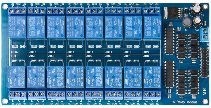 Ihc DC 12V 16 Channel Relay Module Interface Board With Optocoupler ...